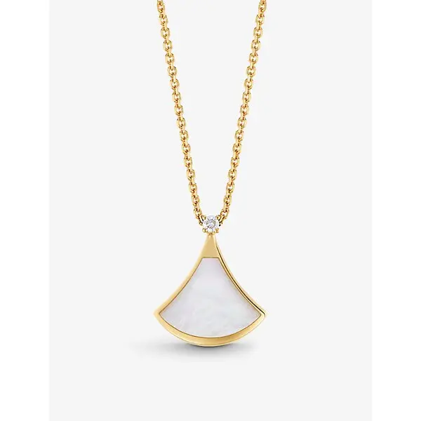 BVLGARI Divas' Dream 18ct Mother-of-pearl And Diamond Pendant Necklace - Yellow Gold