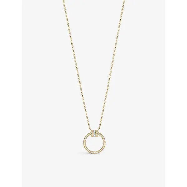 Tiffany & Co. T Wire 18ct Yellow- And Diamond Pendant Necklace - Gold