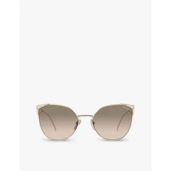 Prada Pr 50zs Cat-eye Metal Sunglasses - Gold