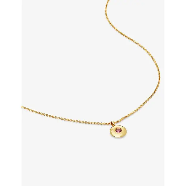 Monica Vinader October Birthstone Tourmaline Pendant Necklace - Yellow Gold