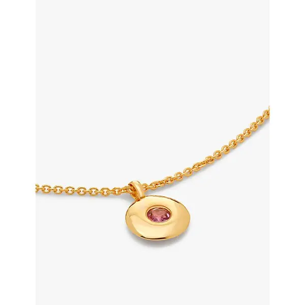 Monica Vinader October Birthstone Tourmaline Pendant Necklace - Yellow Gold