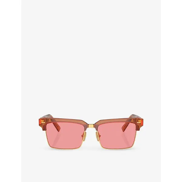 Miu Miu Mu 10zs Rectangle Sunglasses - Pink