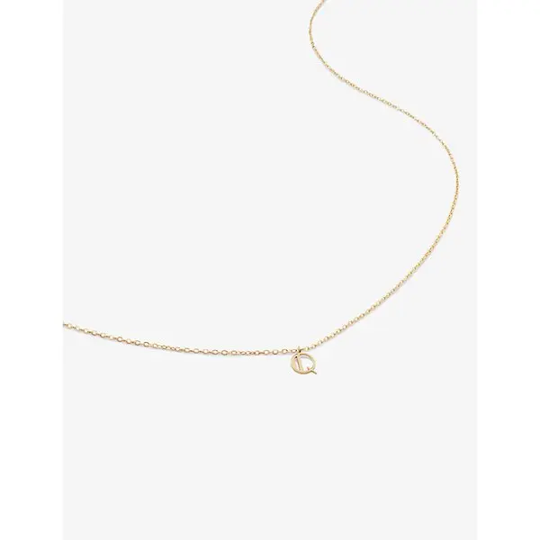 Monica Vinader Small Letter Q 14ct Pendant Necklace - Yellow Gold