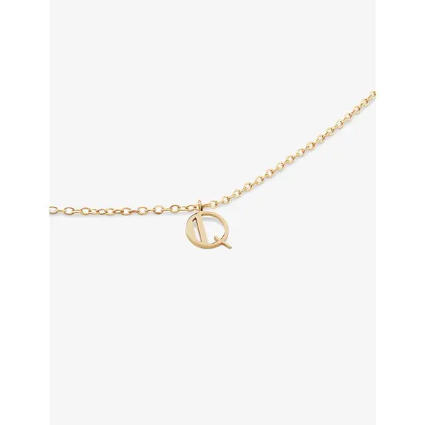 Monica Vinader Small Letter Q 14ct Pendant Necklace - Yellow Gold