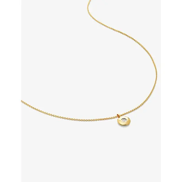 Monica Vinader April Birthstone Diamond Pendant Necklace - Yellow Gold