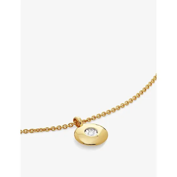 Monica Vinader April Birthstone Diamond Pendant Necklace - Yellow Gold