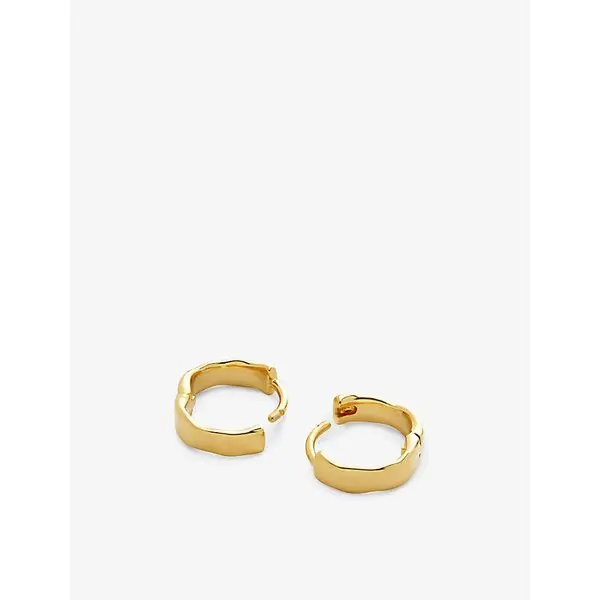 Monica Vinader Siren Muse Wave Huggie Earrings In 18ct -plated Sterling Silver