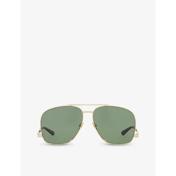 Saint Laurent Ys000528 Aviator Sunglasses - Gold