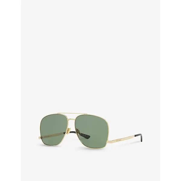 Saint Laurent Ys000528 Aviator Sunglasses - Gold