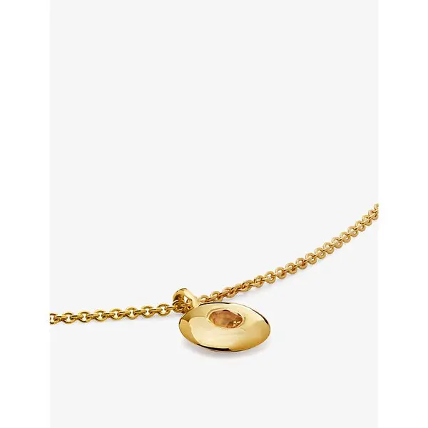 Monica Vinader November Birthstone Citrine Pendant Necklace - Yellow Gold