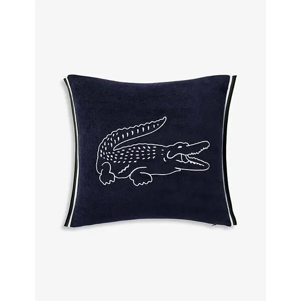 Lacoste Break Logo-embellished Jersey Cushion Cover 45cm - Marine