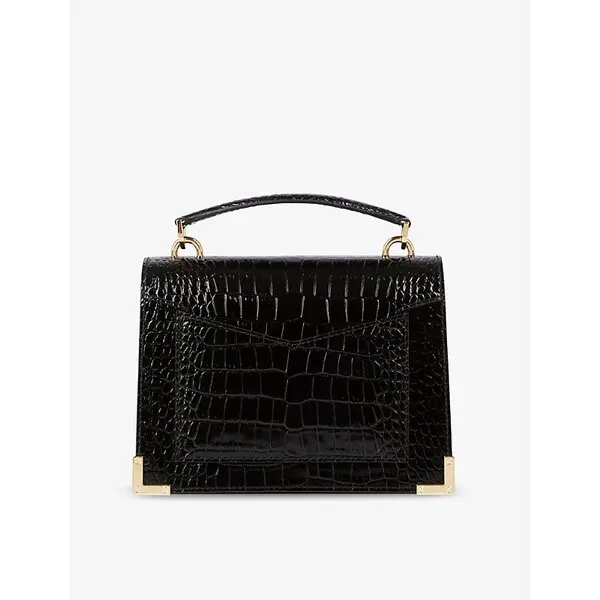 The Kooples Small Emily Crocodile-effect Cross-body Bag - Black