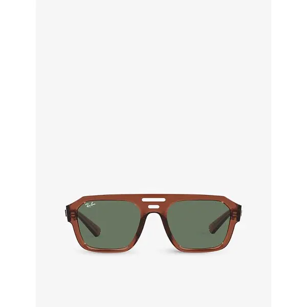 Ray-ban Rectangle-frame Acetate Sunglasses - Brown