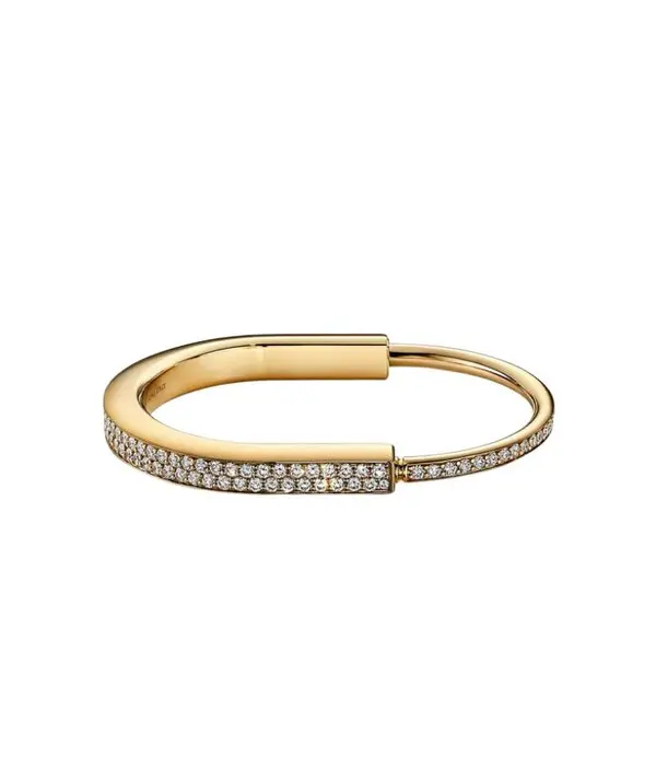 Tiffany & Co. Lock 18ct And Diamond Bangle - Yellow Gold