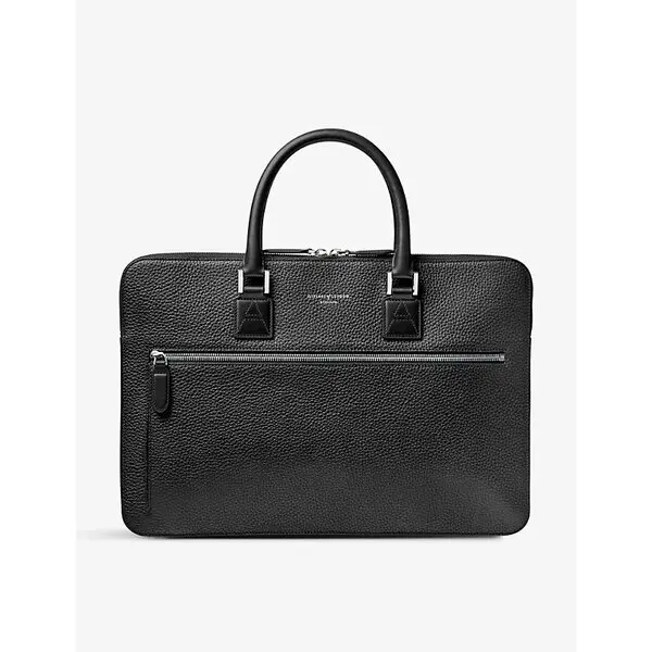 ASPINAL OF LONDON Mount Street Grained-leather Document Case - Black