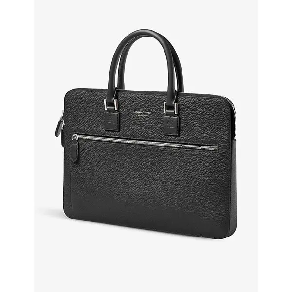 ASPINAL OF LONDON Mount Street Grained-leather Document Case - Black