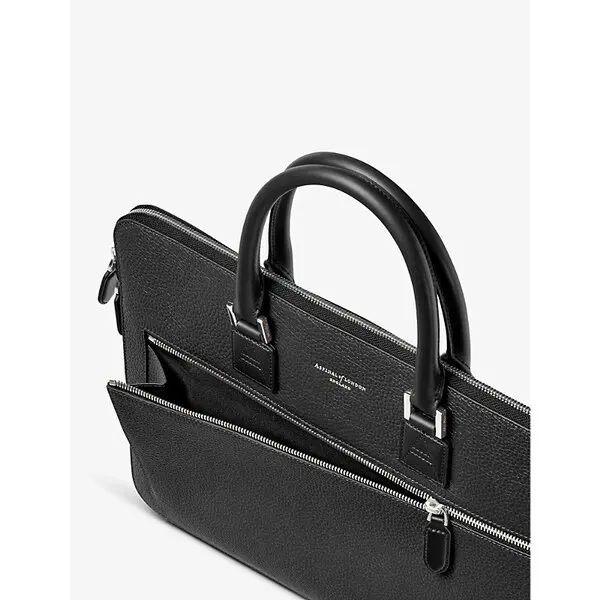 ASPINAL OF LONDON Mount Street Grained-leather Document Case - Black