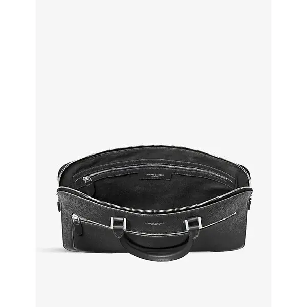 ASPINAL OF LONDON Mount Street Grained-leather Document Case - Black
