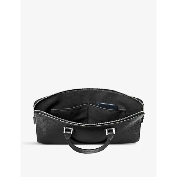 ASPINAL OF LONDON Mount Street Grained-leather Document Case - Black