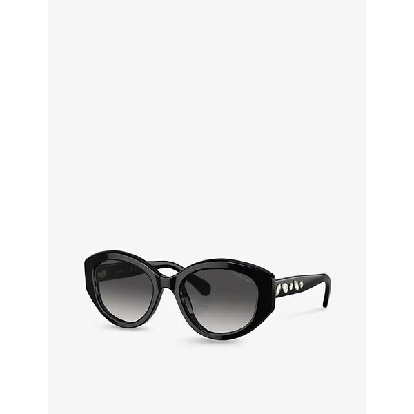 SWAROVSKI Sk6005 Irregular Sunglasses - Black