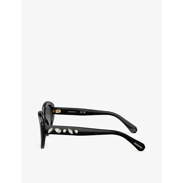 SWAROVSKI Sk6005 Irregular Sunglasses - Black
