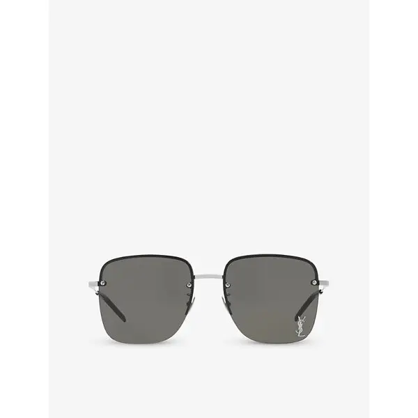Saint Laurent Sl312 M Square-frame Sunglasses - Silver
