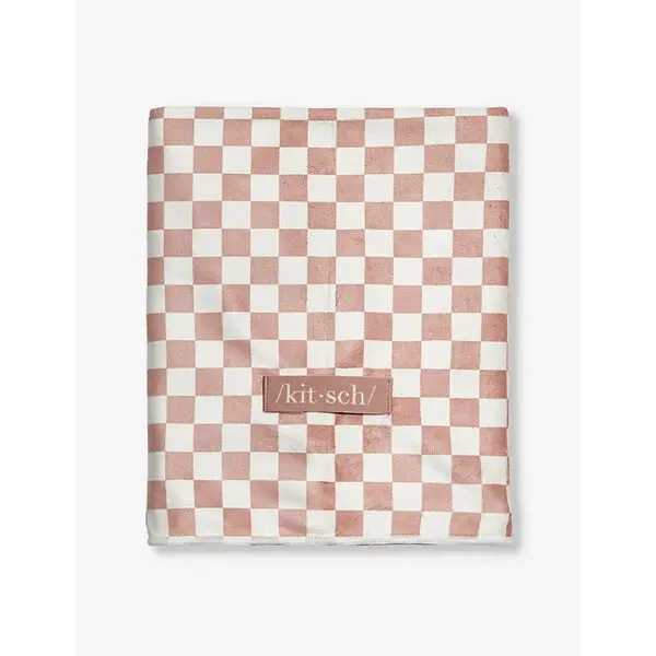 KITSCH Check-print Extra-large Quick-dry Hair Towel - Terracotta