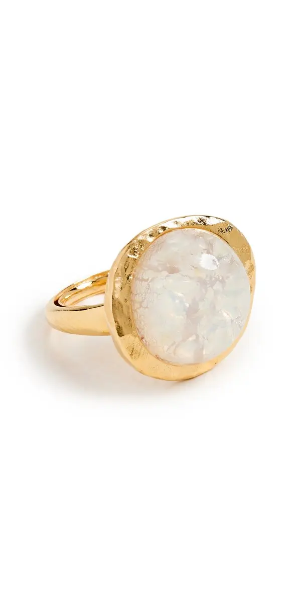 KENNETH JAY LANE Gold Plated Ring With Opal - Gold/white Opal
