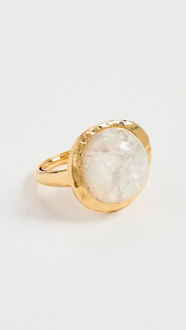 KENNETH JAY LANE Gold Plated Ring With Opal