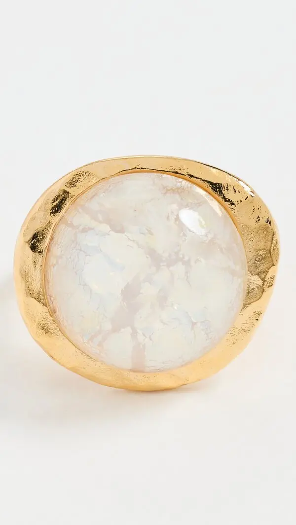 KENNETH JAY LANE Gold Plated Ring With Opal