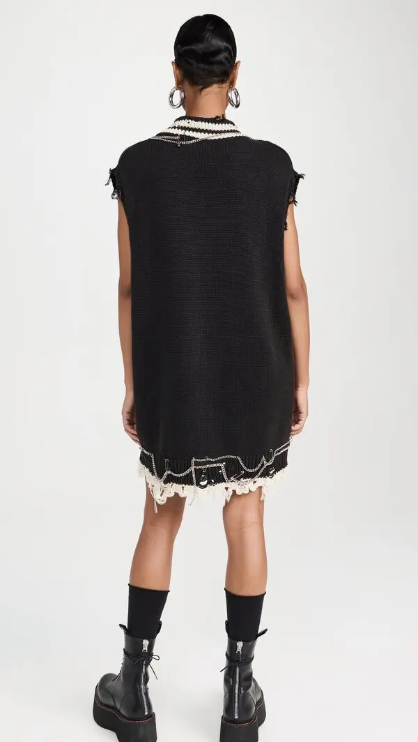 open lace back dress Oversized Vest  Nine Muses Collection