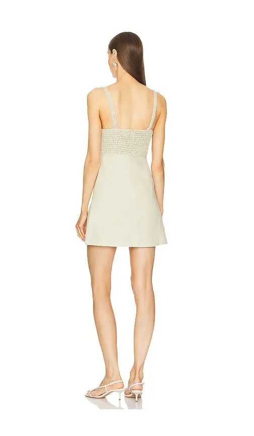 green emerald velvet dress Ava Drawstring Hand-Crochet Dress in Olive