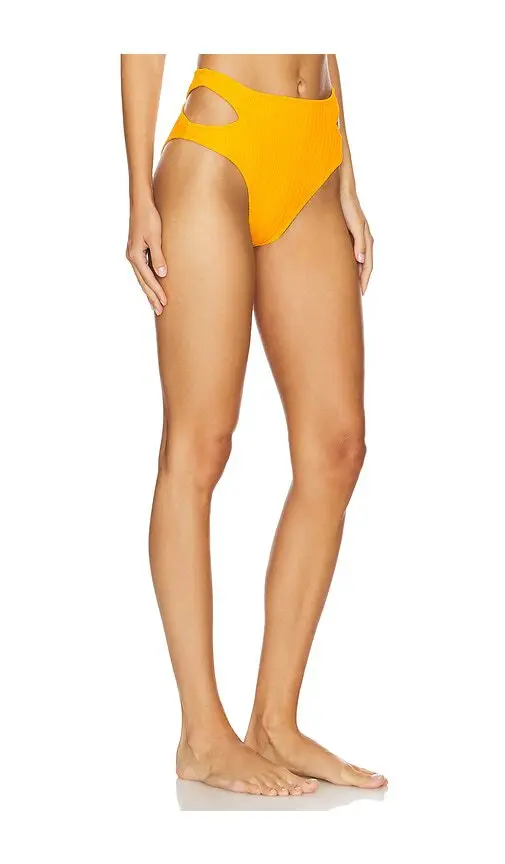 Vitamin A Amara High Waist Bikini Bottom In Orange In Sunflower
