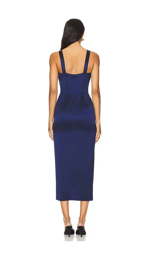 NICHOLAS Gia Corset Midi Dress - Navy