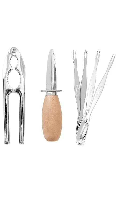 PRINTWORKS The Essentials Seafood Tools In Beige/red - Silver