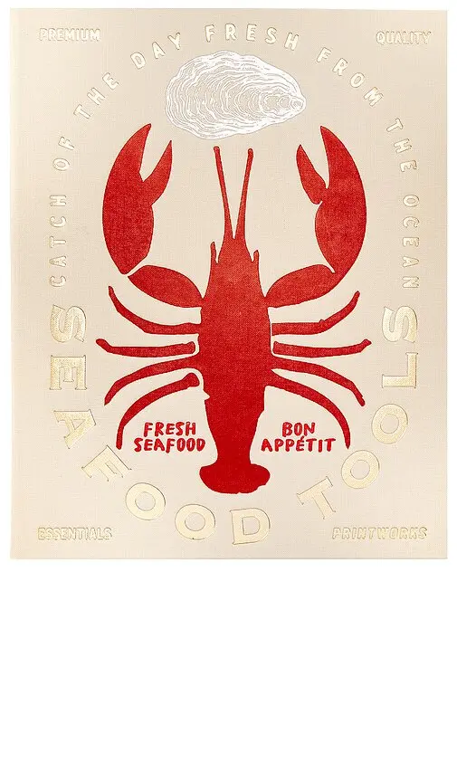 PRINTWORKS The Essentials Seafood Tools In Beige/red