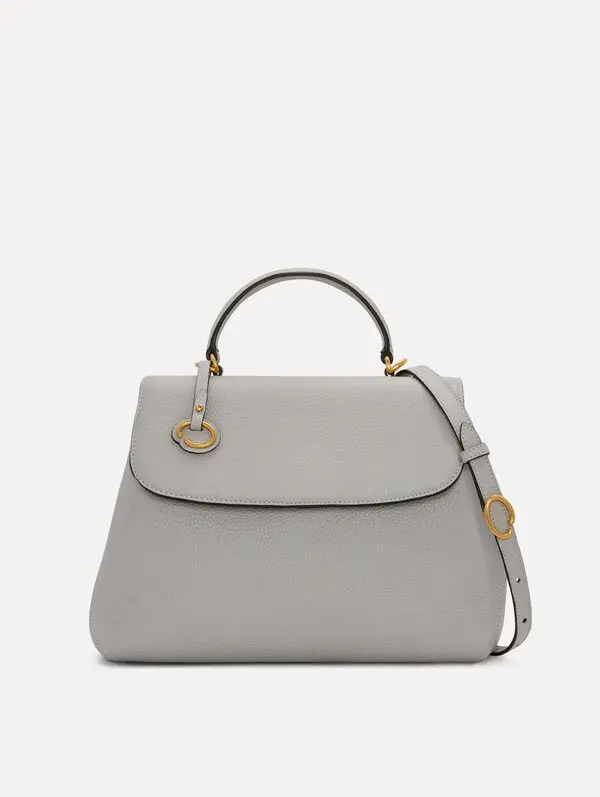 Oscar De La Renta Top Handle Bag With Removable Shoulder Strap - Grey