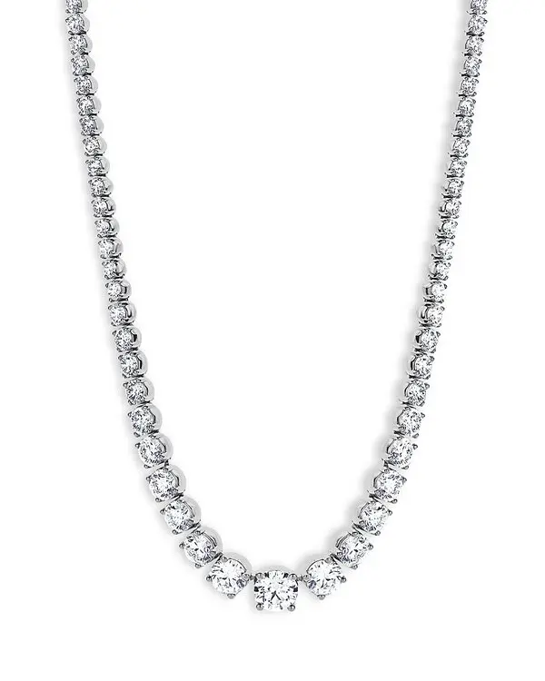 Bloomingdale'S Certified Lab Grown Diamond Graduated Tennis Necklace In 18k Gold, 30.0 Tcw - White