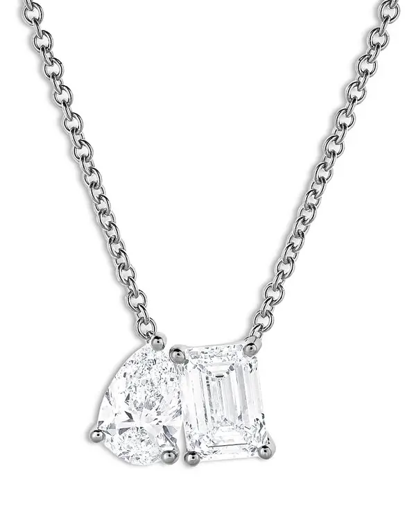 Bloomingdale'S Certified Lab Grown Diamond Toi Et Moi Pendant Necklace, 2.22 Tcw - White