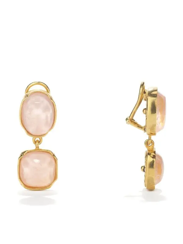 GOOSSENS Cabochons Clip-on Drop Earrings - Gold