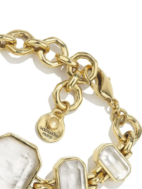 GOOSSENS 24kt Plated Stone Chain Bracelet