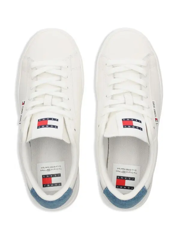 Tommy Hilfiger Denim-trimmed Leather Sneakers
