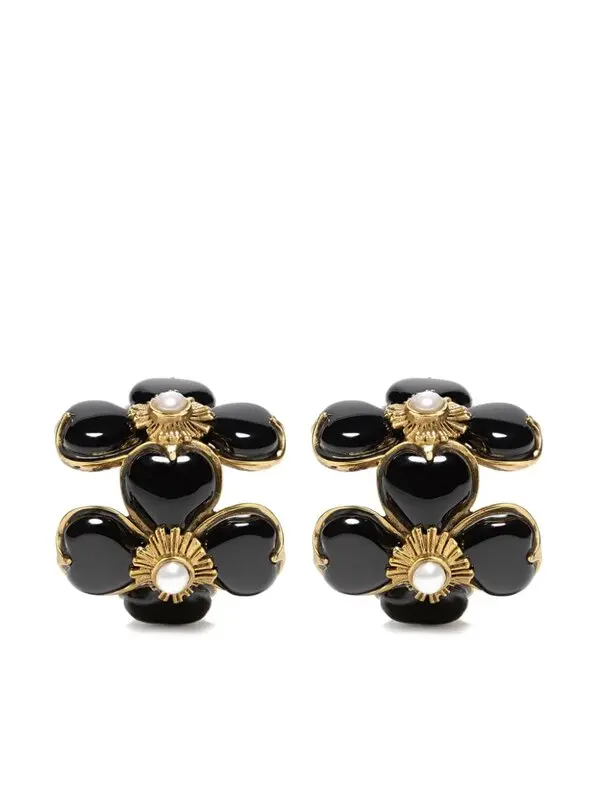 GOOSSENS Clover Floral-motif Clip-on Earrings - Gold