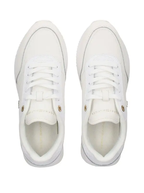 Tommy Hilfiger Logo-plaque Leather Sneakers - White