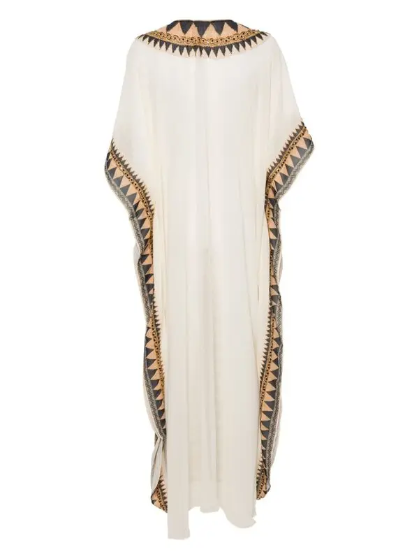 DOLCI FOLLIE Abstract-print Beaded Kaftan
