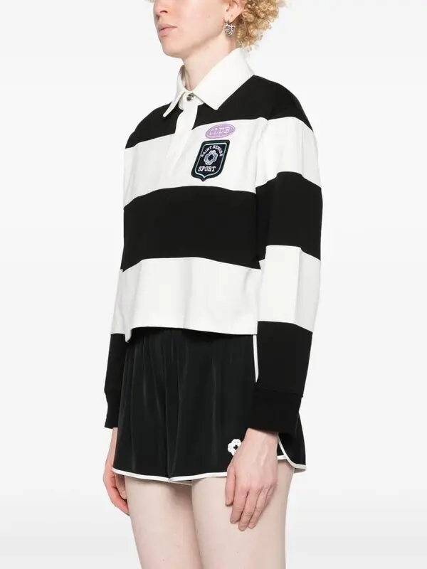 Maje Striped Organic Cotton Polo Shirt