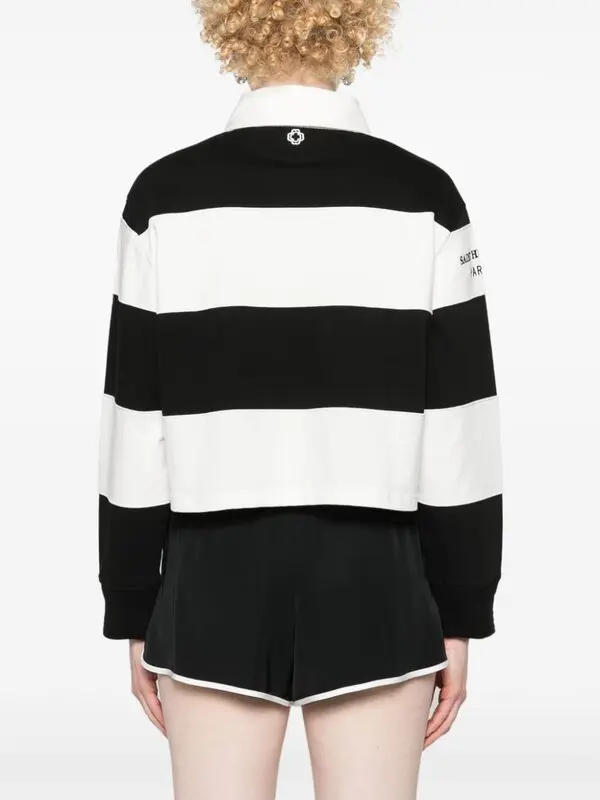 Maje Striped Organic Cotton Polo Shirt