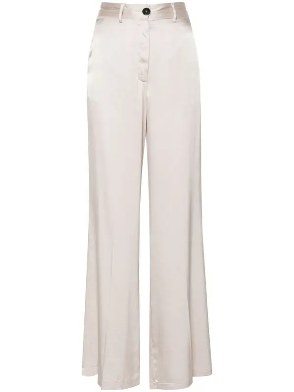 FORTE_FORTE Satin Palazzo Pants - Neutrals