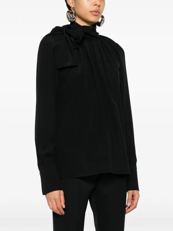Givenchy 4g Silk Crepe Blouse - Black