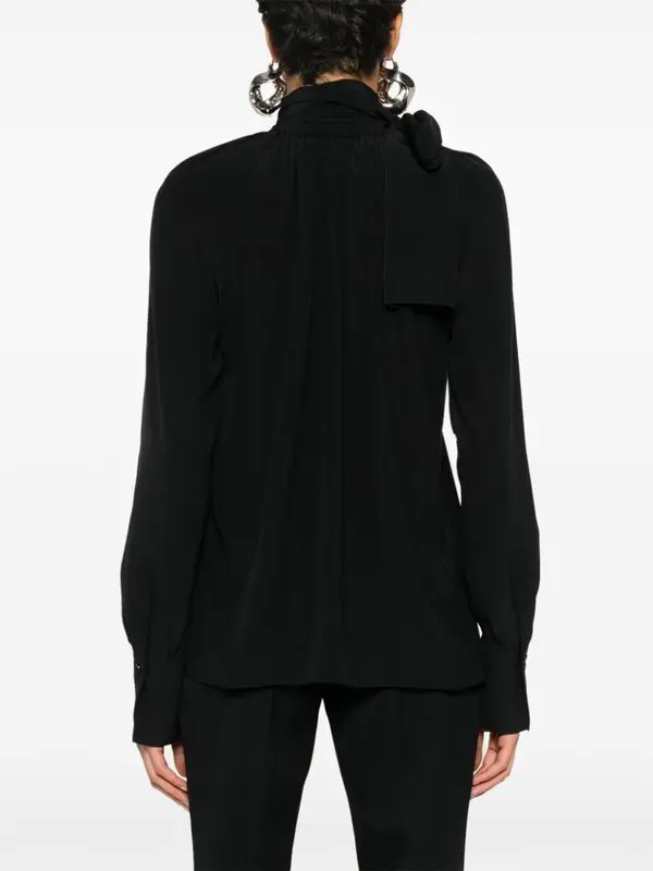 Givenchy 4g Silk Crepe Blouse - Black